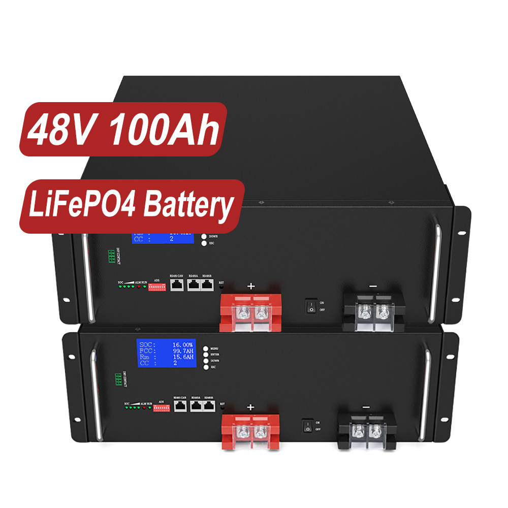 RV Boat Marine Solar 48V 100Ah LiFePO4 Smart BMS LiFePO4 Battery LCD ...